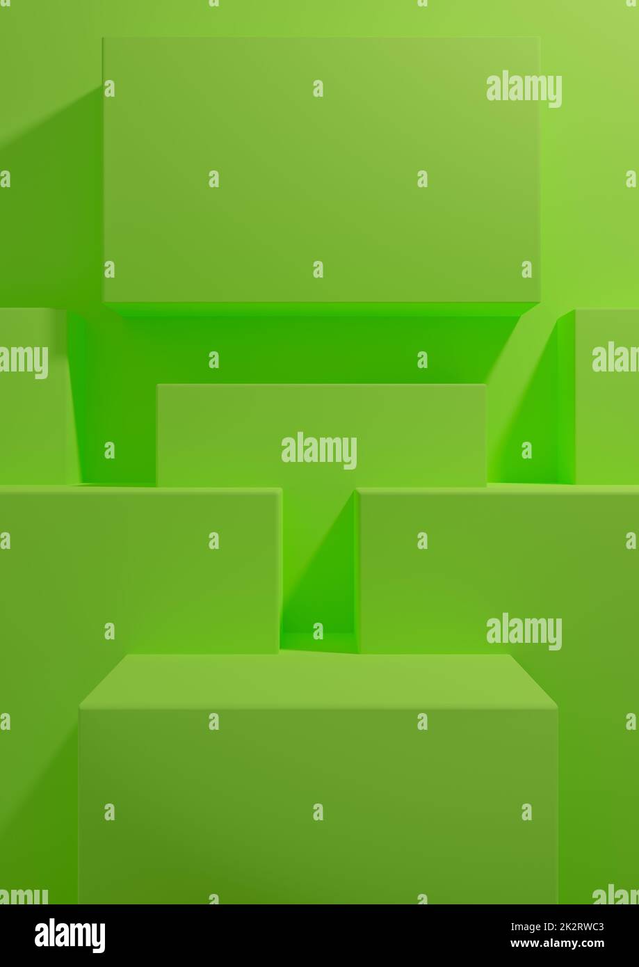 Bright, neon green 3D rendering product display background simple, minimal, geometric wallpaper ...