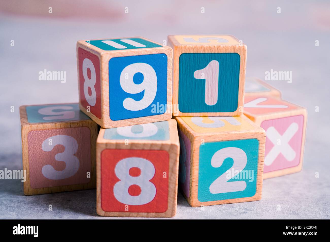 Math number colorful on white background, education study mathematics ...
