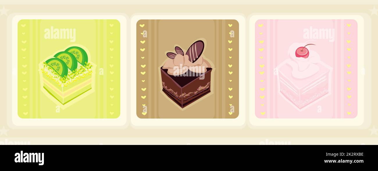 cakes set card Stock Photo - Alamy