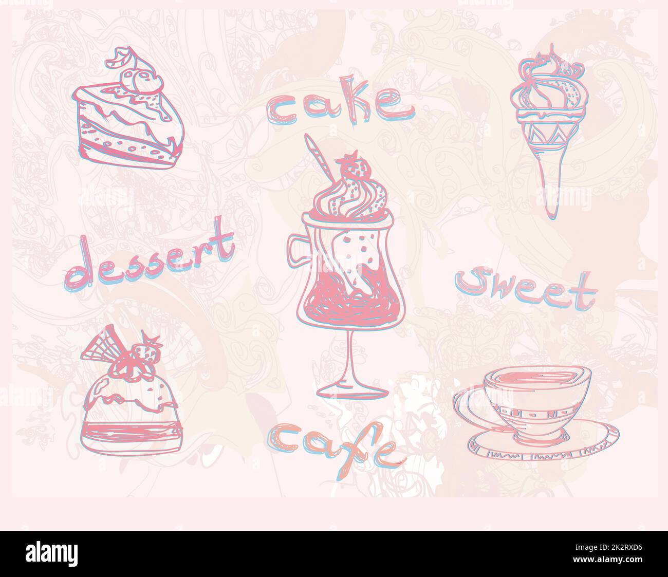 sweet dessert background Stock Photo - Alamy