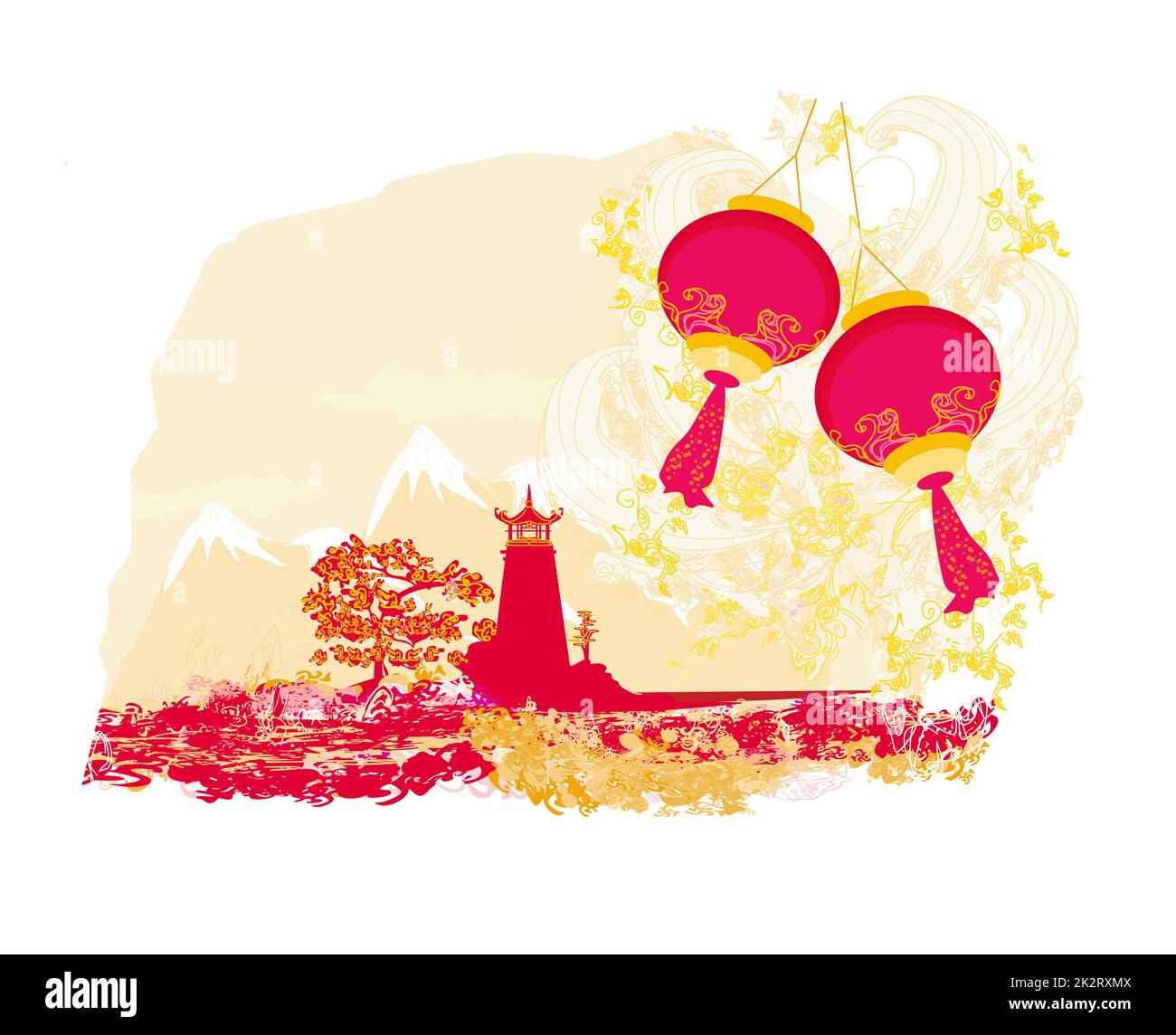 Lanterns pagoda Cut Out Stock Images & Pictures - Alamy