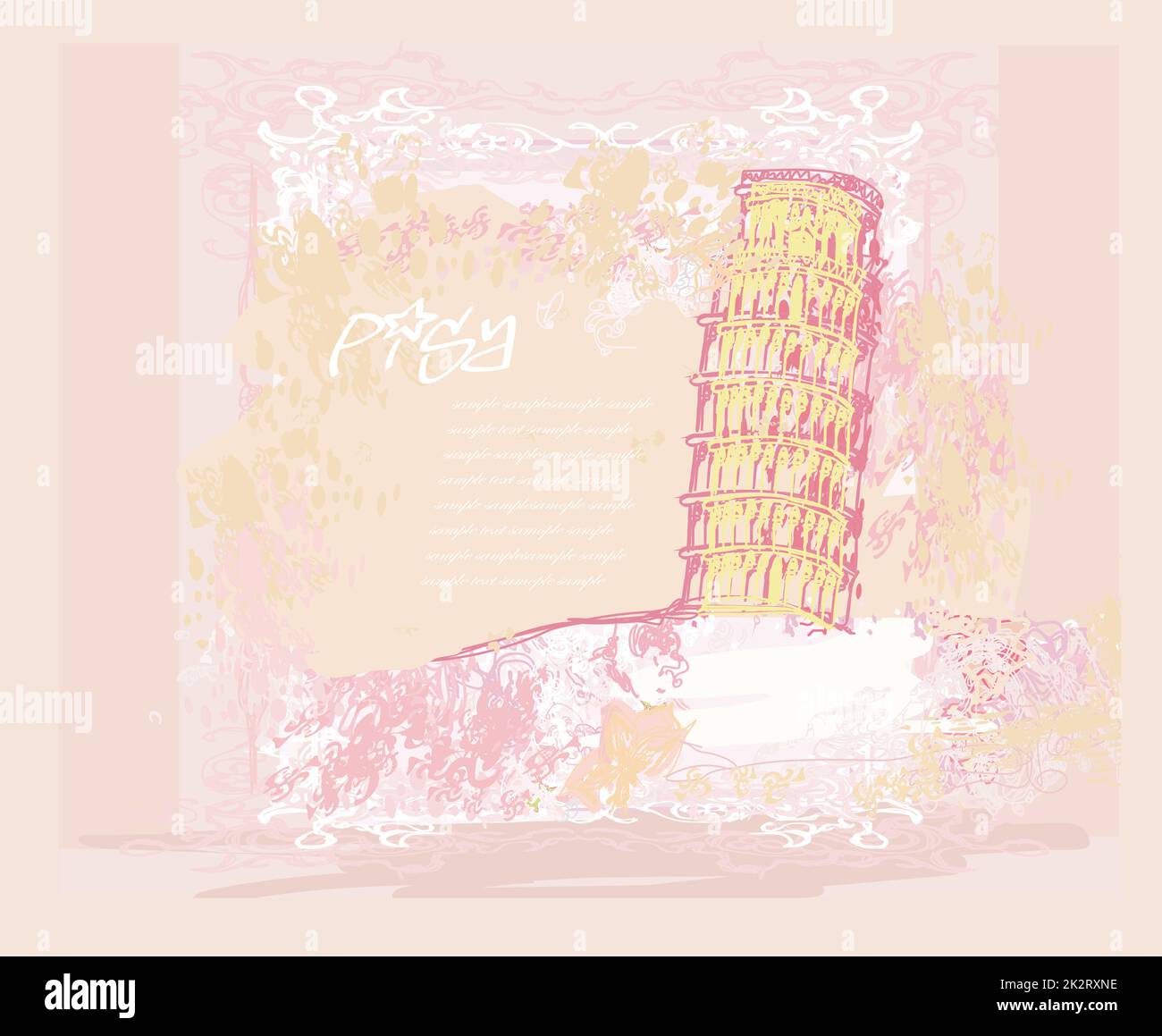 vector pisa tower grunge background Stock Photo - Alamy