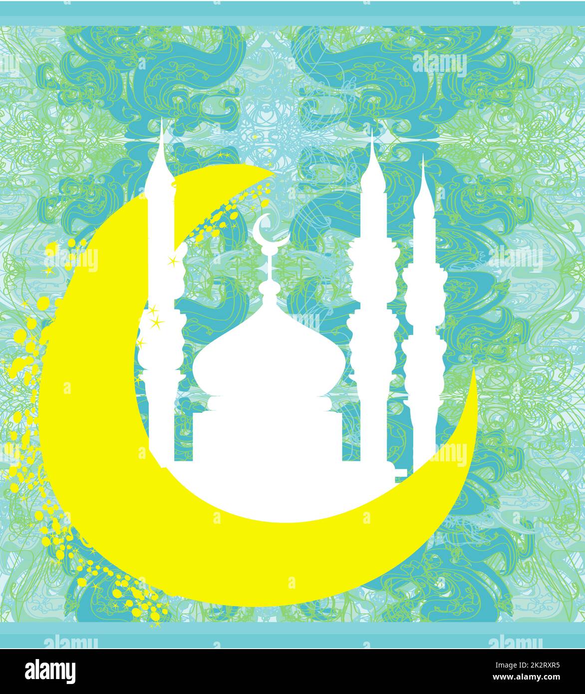 artistic pattern background with moon and mosque Stock Photo - Alamy