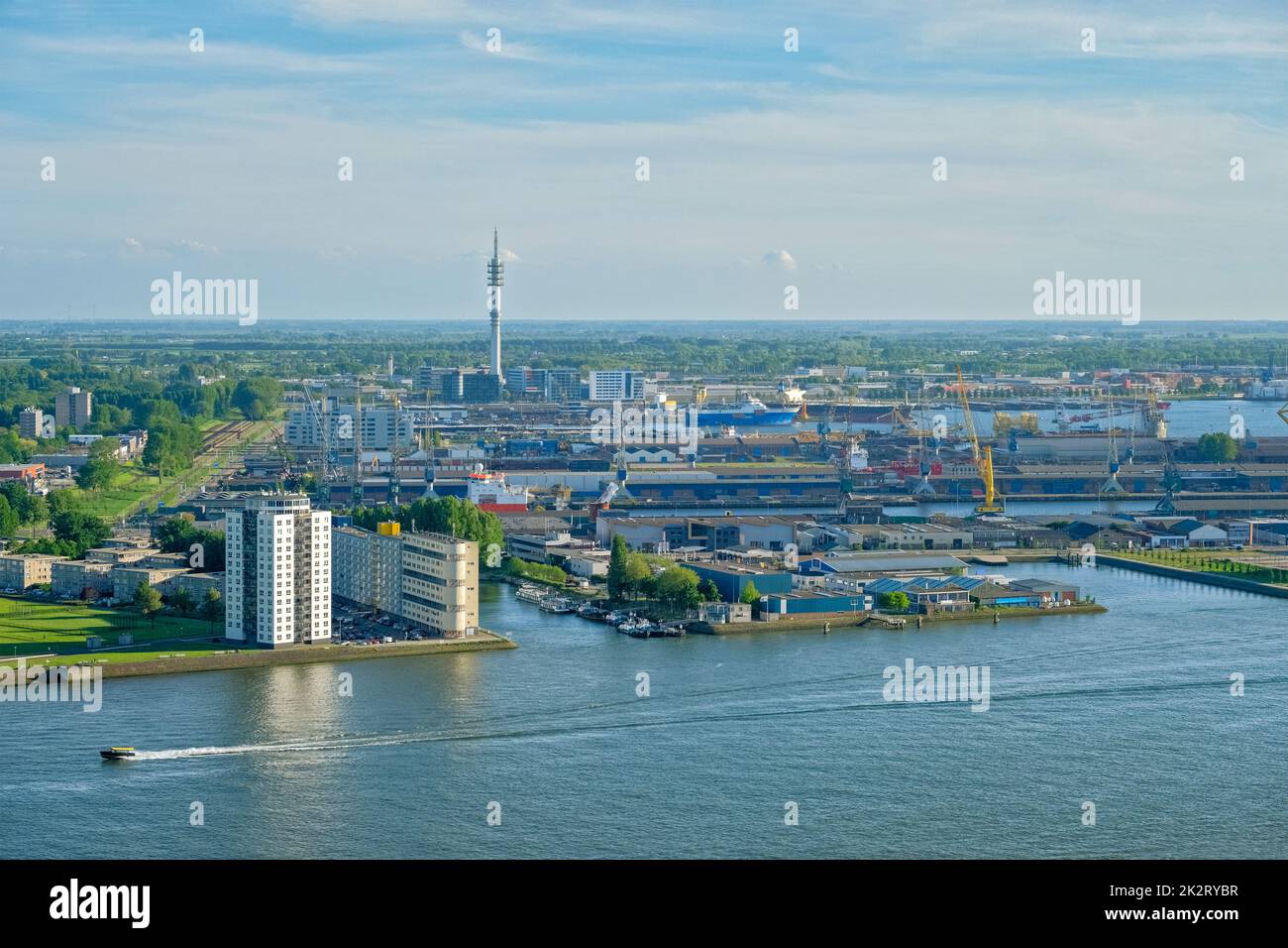 View of Rotterdam port and Nieuwe Maas river Stock Photo - Alamy