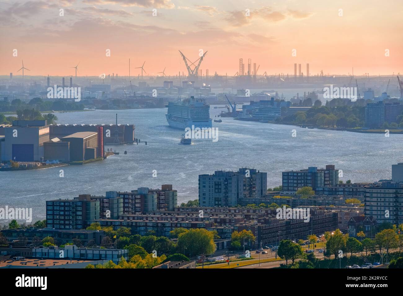 View of Rotterdam city and Nieuwe Maas river Stock Photo - Alamy