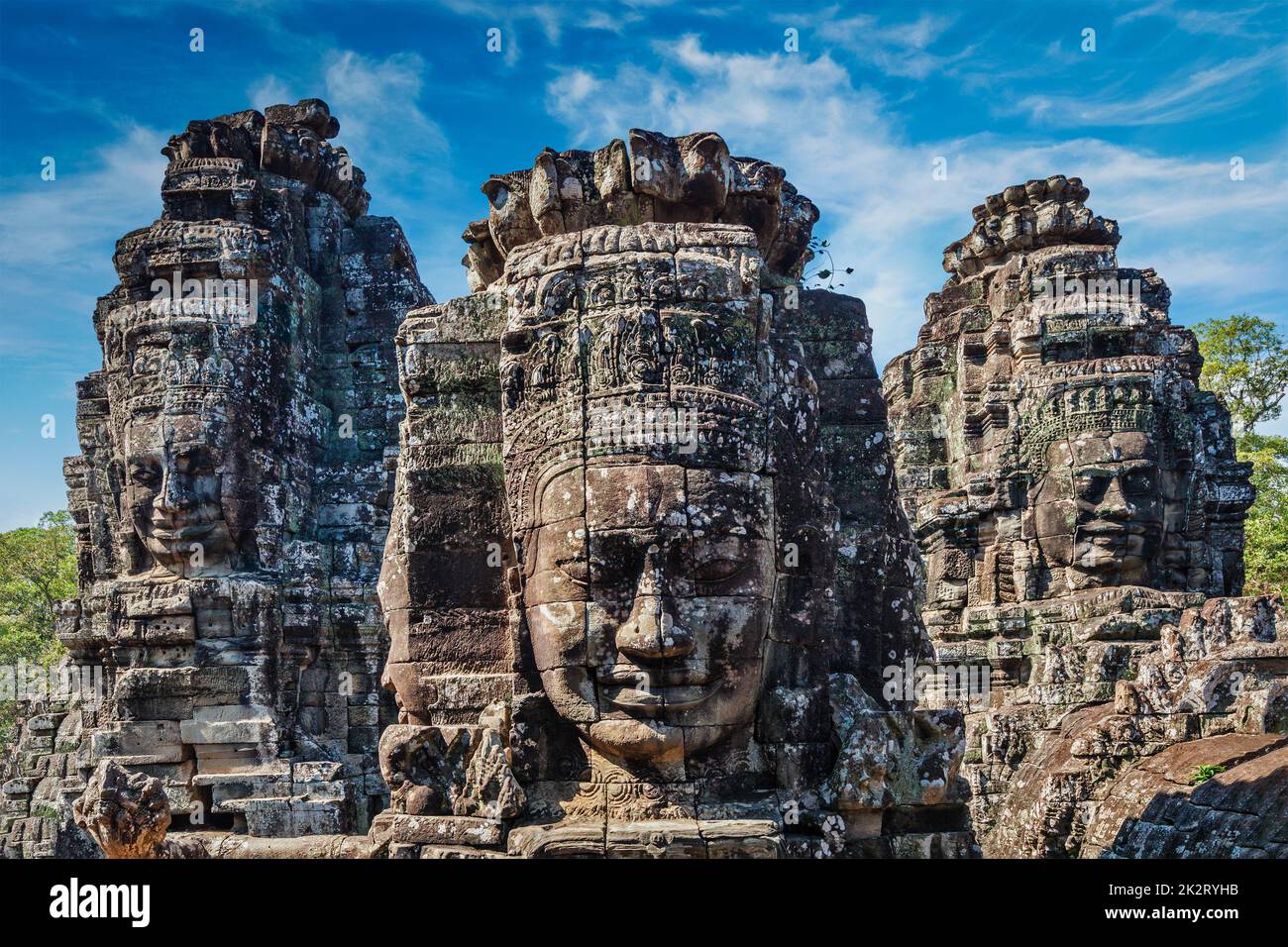 Faces of Bayon temple, Angkor, Cambodia Stock Photo - Alamy