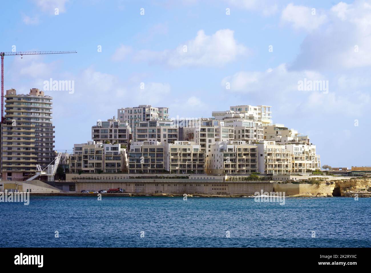 Panoramic view of Tigne seafront in Sliema city, Malta, Europe Stock ...