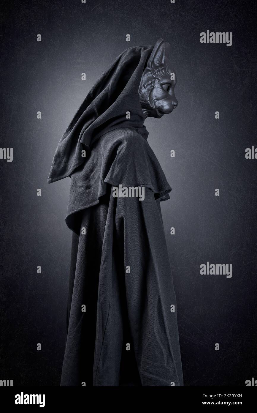 Black Cloaked Figure Drawing