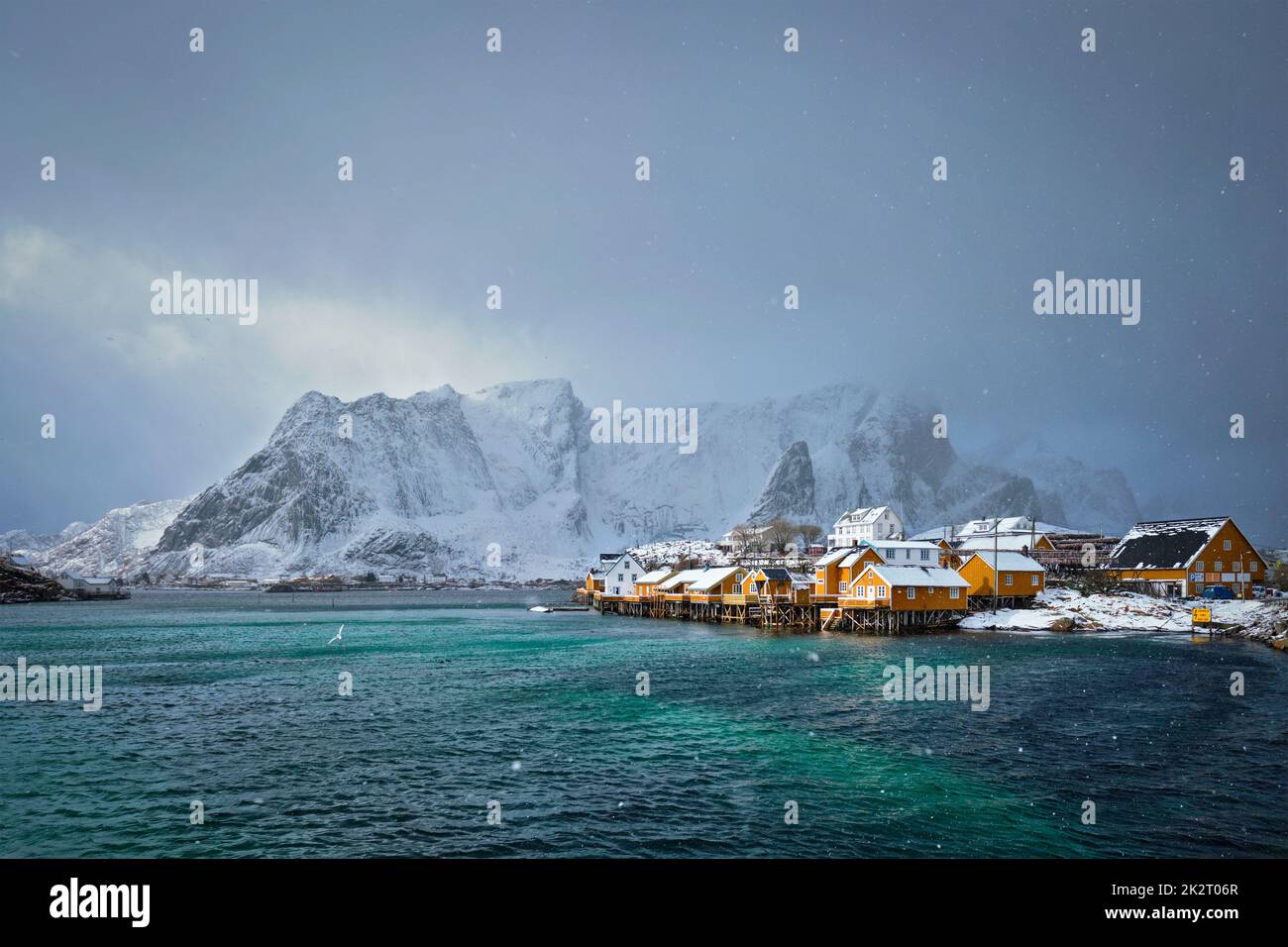Yellow rorbu houses, Lofoten islands, Norway Stock Photo - Alamy