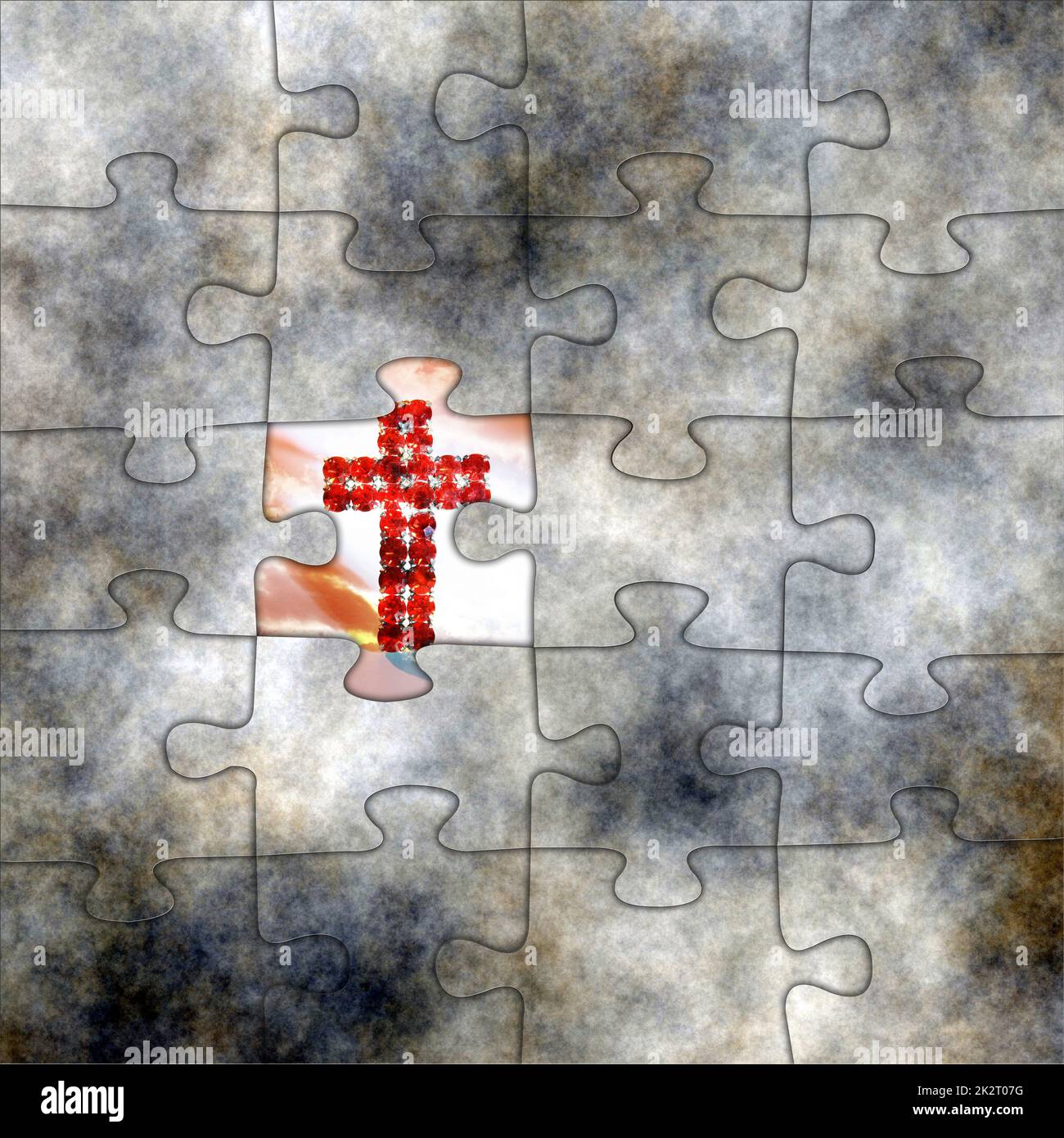 Cross and puzzle concept Stock Photo - Alamy