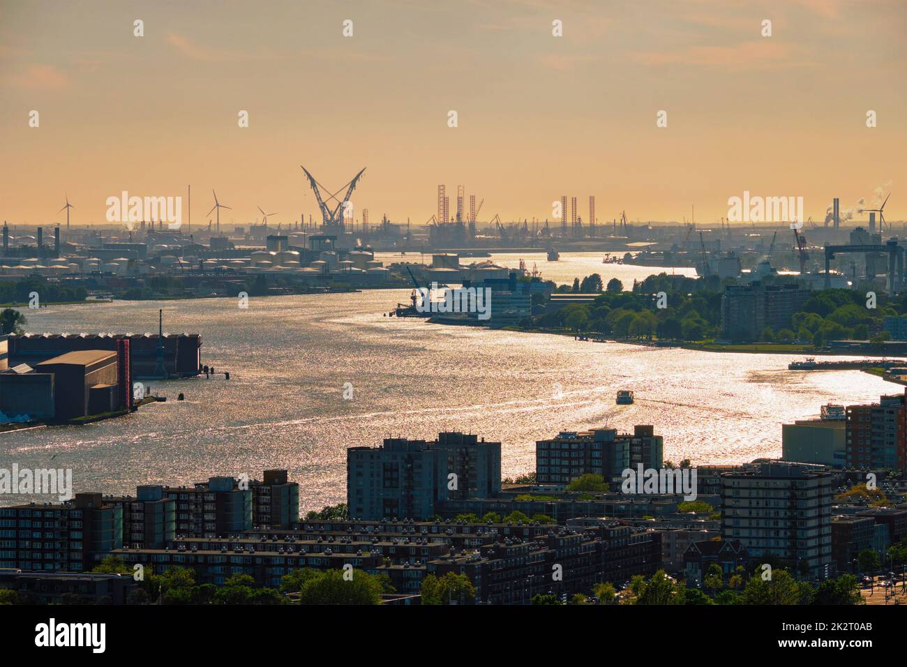 View of Rotterdam port and Nieuwe Maas river Stock Photo - Alamy