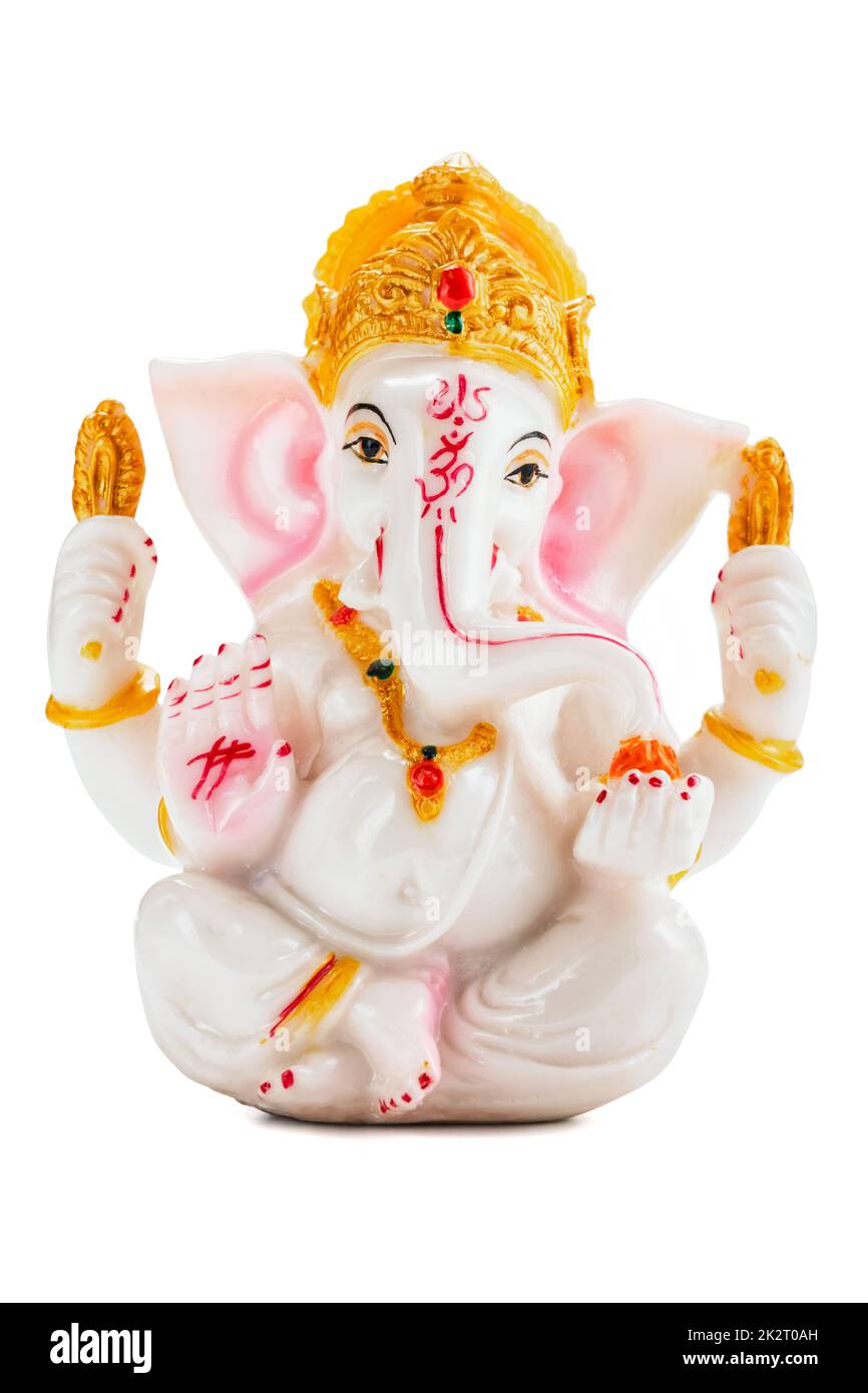 Ganesha statue on white Stock Photo - Alamy