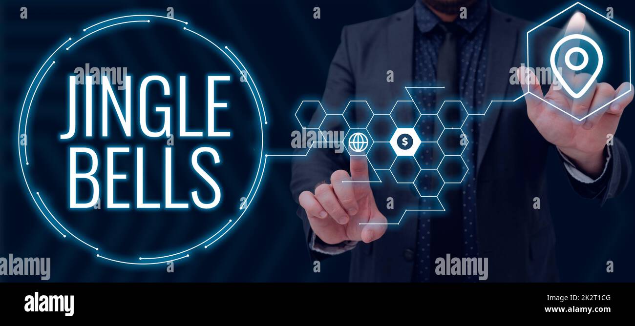 Sign displaying Jingle Bells. Word for Most famous traditional ...