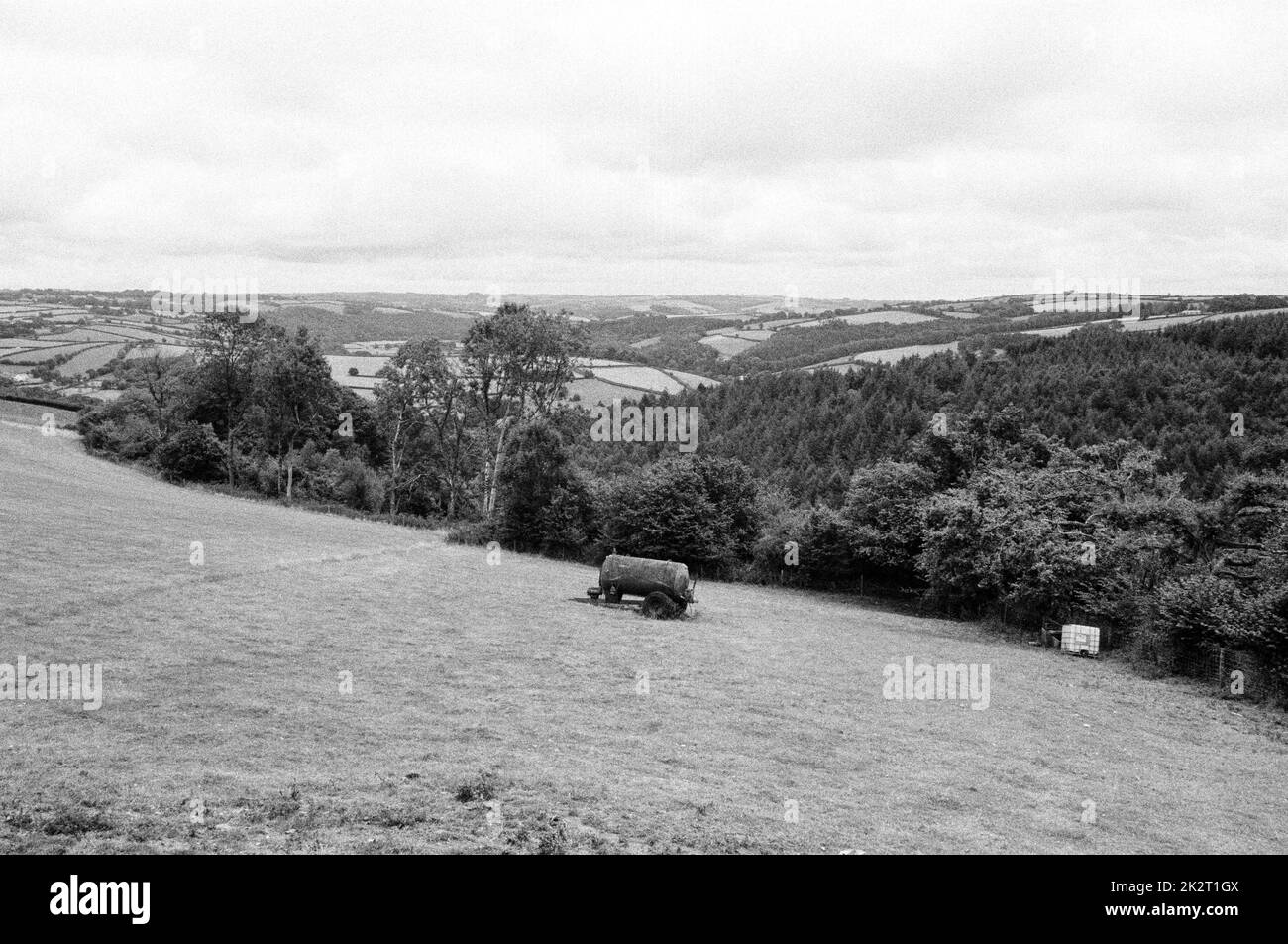 Hill field, High Bickington, North Devon, England, United Kingdom Stock ...