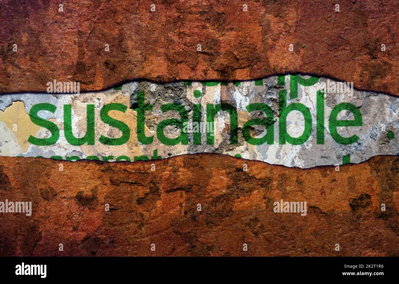 Sustainable text ongrunge background Stock Photo - Alamy