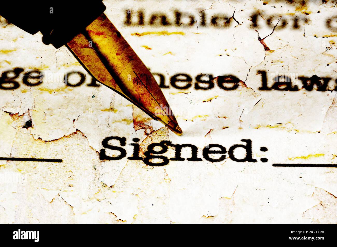 Fountain pen sign Stock Photo - Alamy