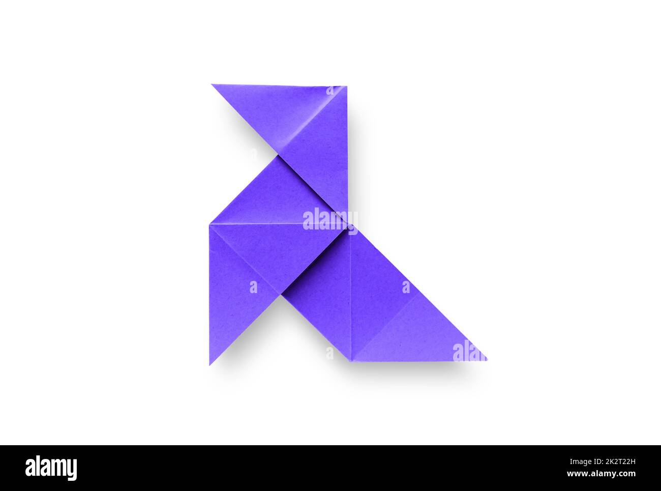 Purple paper hen origami isolated on a white background Stock Photo - Alamy