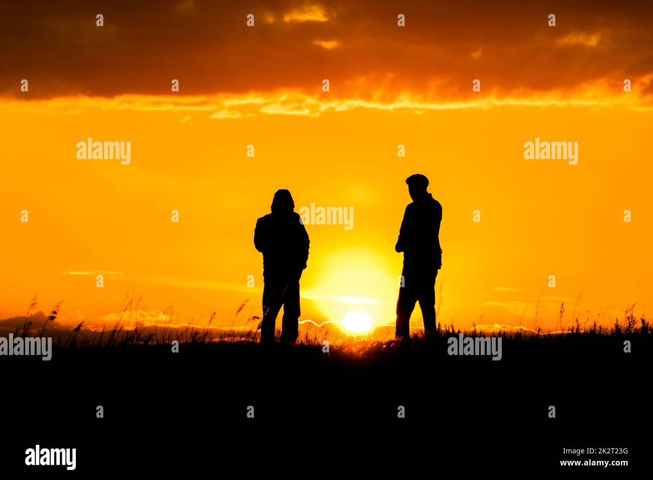 2 People Talking Silhouette