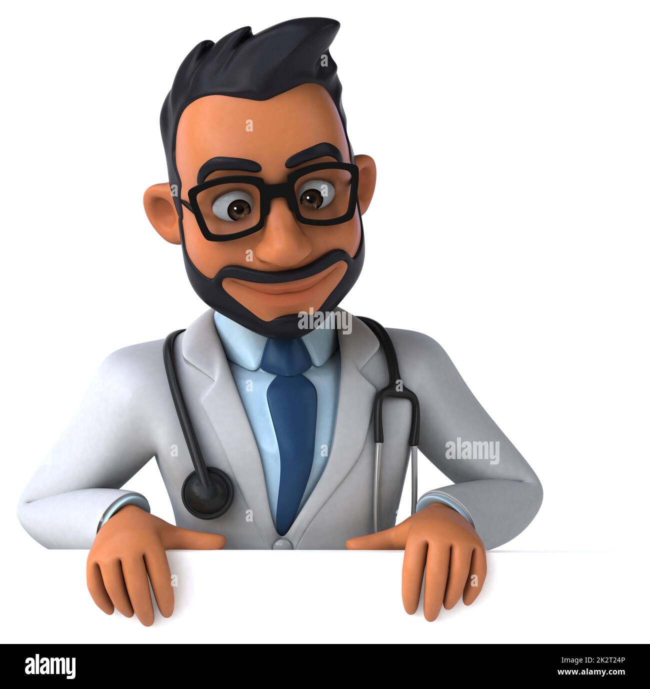 Fun 3D cartoon illustration of an indian doctor Stock Photo - Alamy