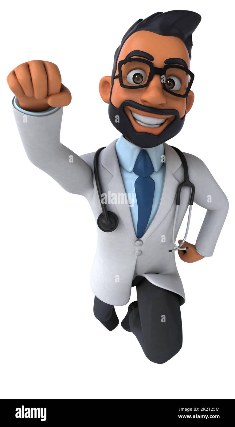 Fun 3D cartoon illustration of an indian doctor Stock Photo - Alamy