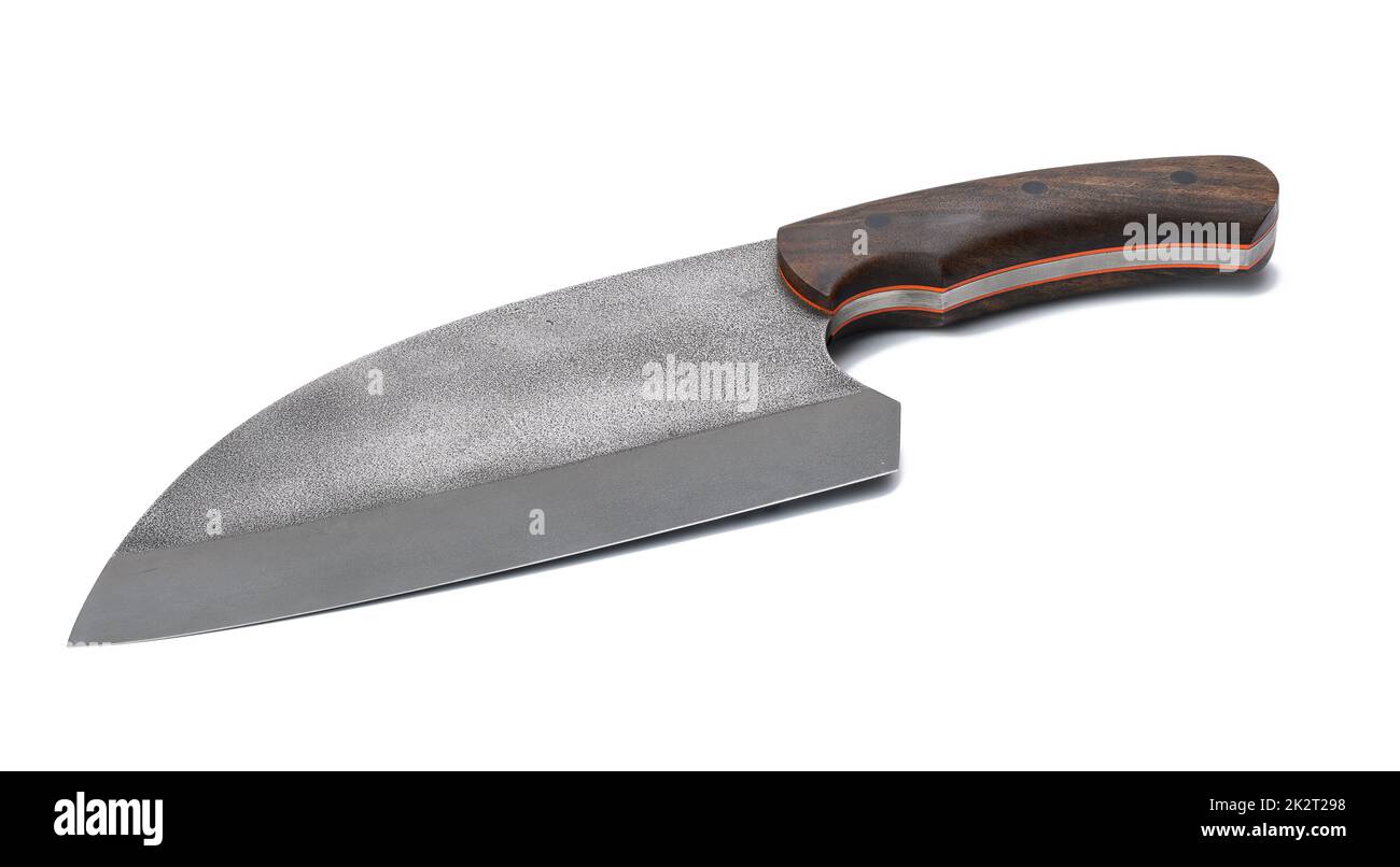 Large meat and fish knife with wooden handle Stock Photo - Alamy
