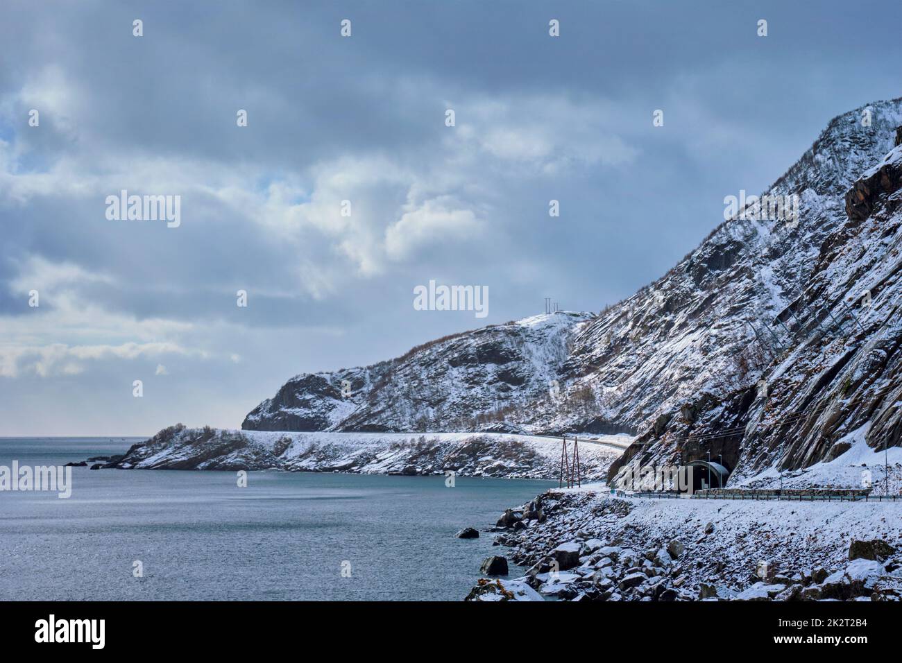 Winter road on lofoten islands hi-res stock photography and images - Alamy