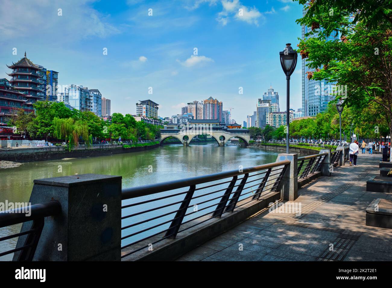 Embankment quay of Jin river in Chengdum China Stock Photo - Alamy