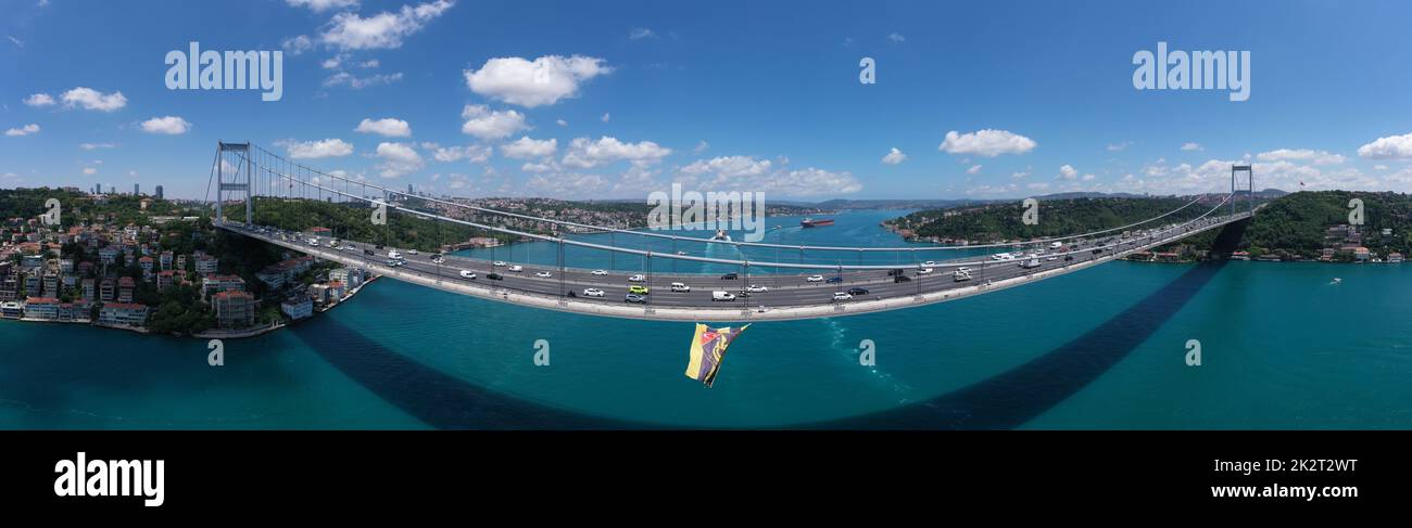A panoramic view of the bridge in Istanbul Bosporus Stock Photo - Alamy