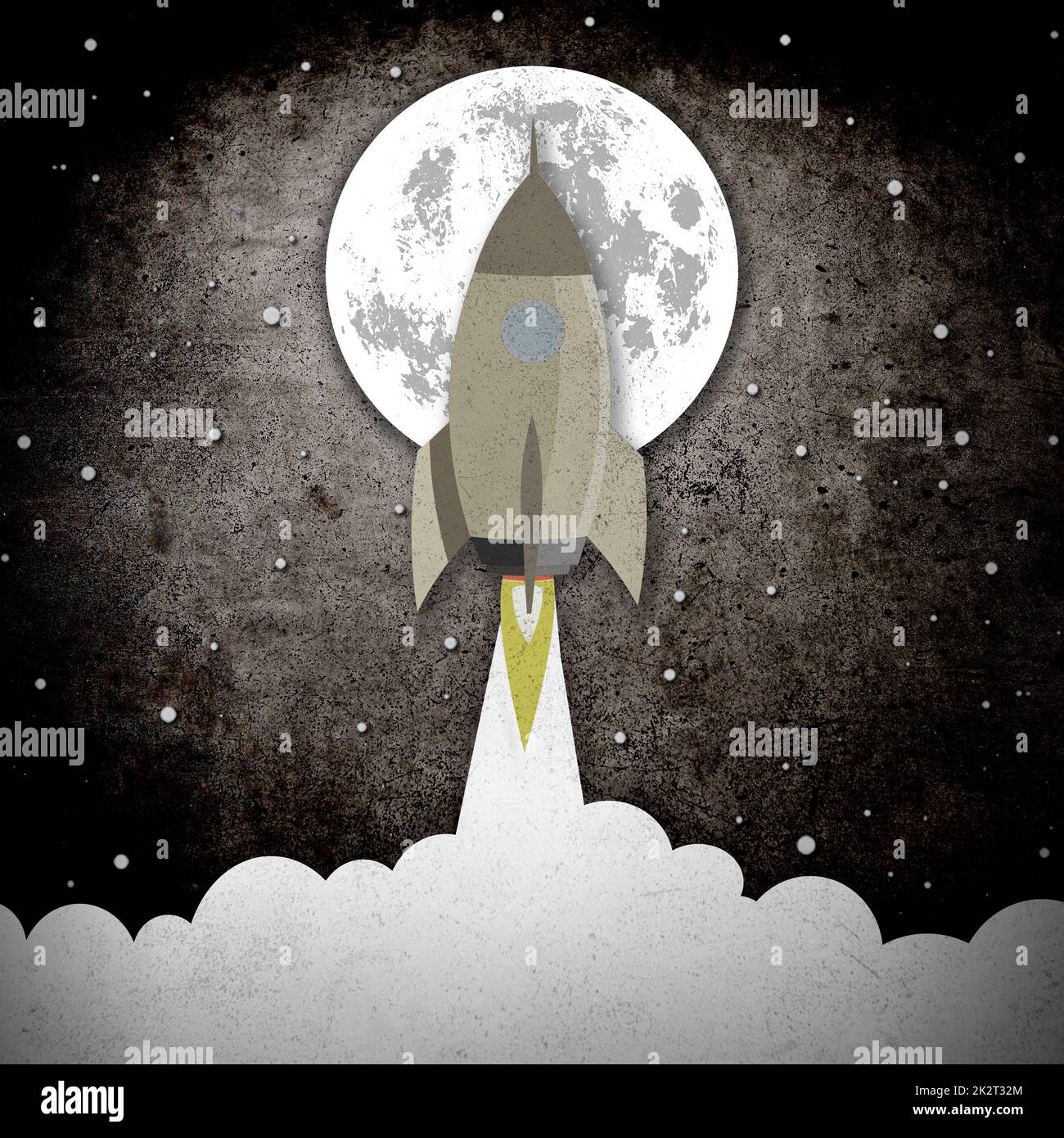 Old Style rocket lift off Stock Photo - Alamy
