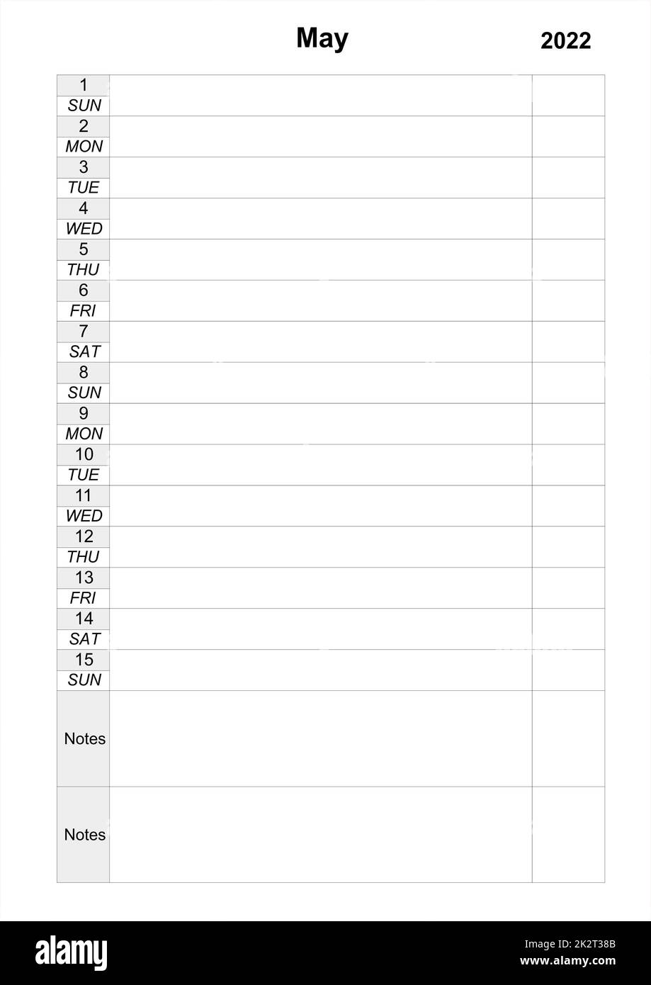 May 2022 Calendar Printable With Notes