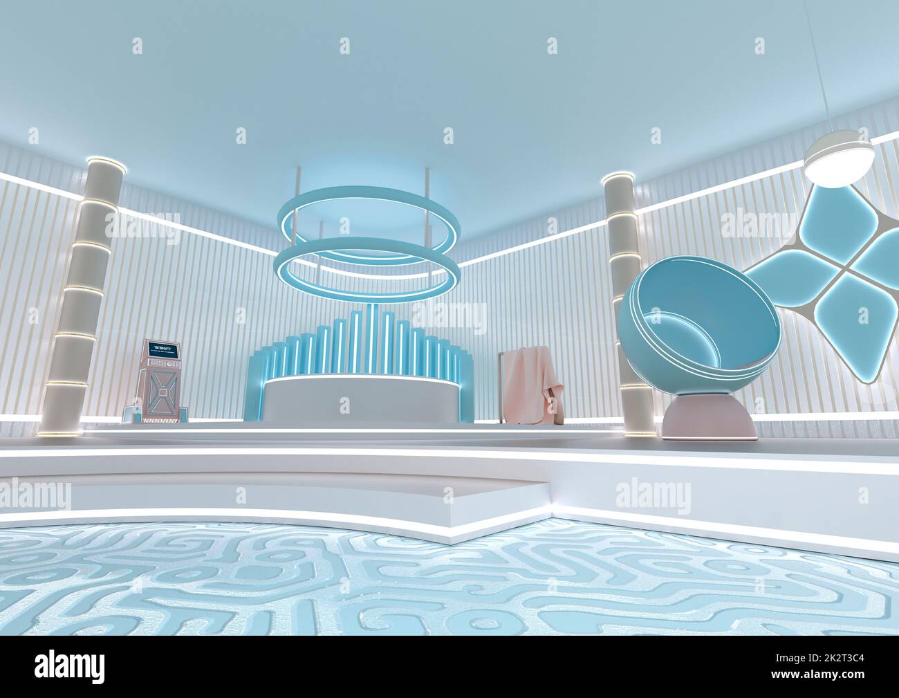 3D Rendering Science Fiction Interior Stock Photo - Alamy