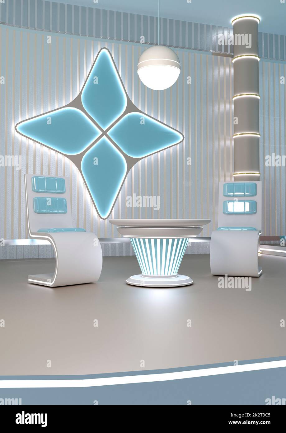 3D Rendering Science Fiction Interior Stock Photo - Alamy