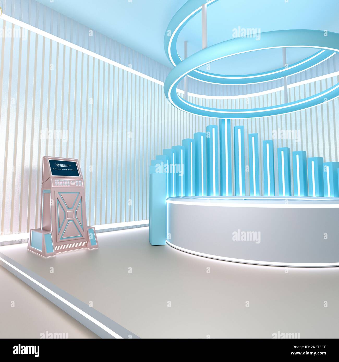 3D Rendering Science Fiction Interior Stock Photo - Alamy