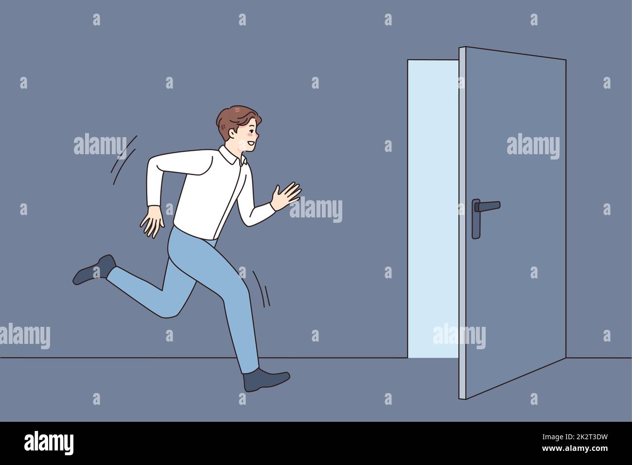 Man running into open door Stock Photo - Alamy Man running into open door Stock Photo - Alamy