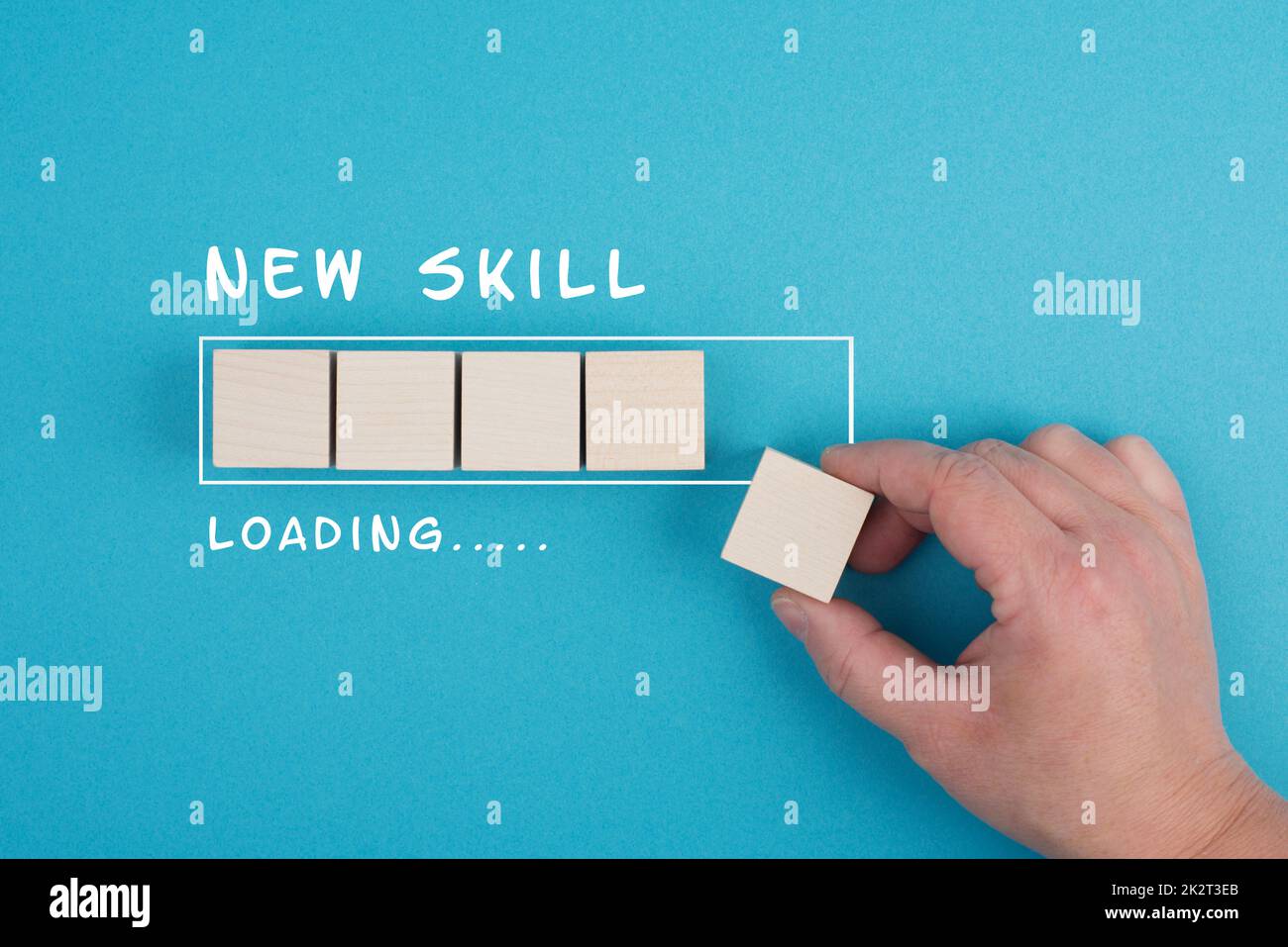 Progress bar with the words new skill loading, education concept ...