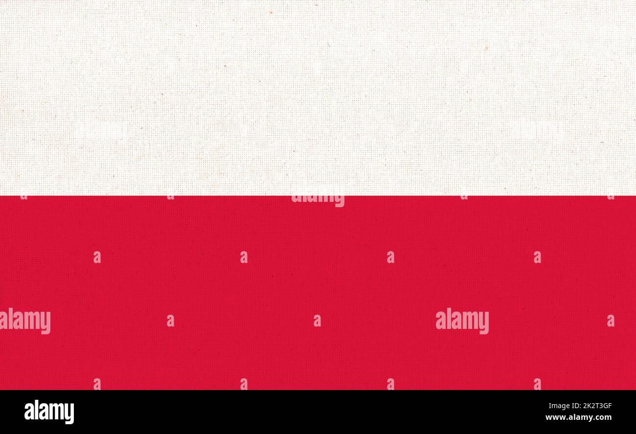 Flag of Poland. Fabric Texture. National Polish symbol. Polish flag ...