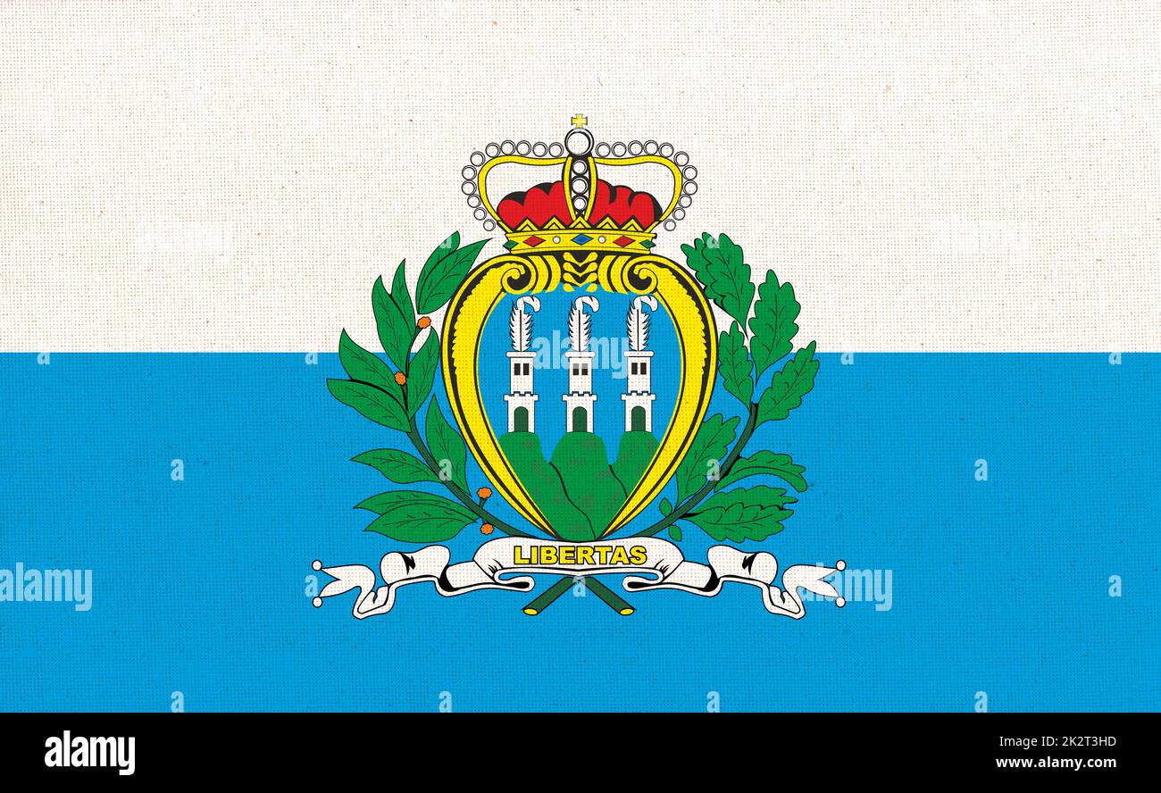Flag of San Marino. San Marino flag on fabric texture. European ...
