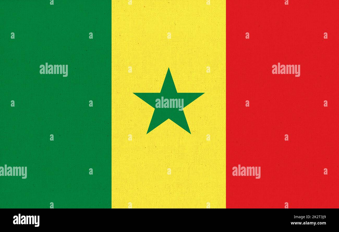 Flag of Senegal. Senegalian flag on fabric texture. National symbol ...