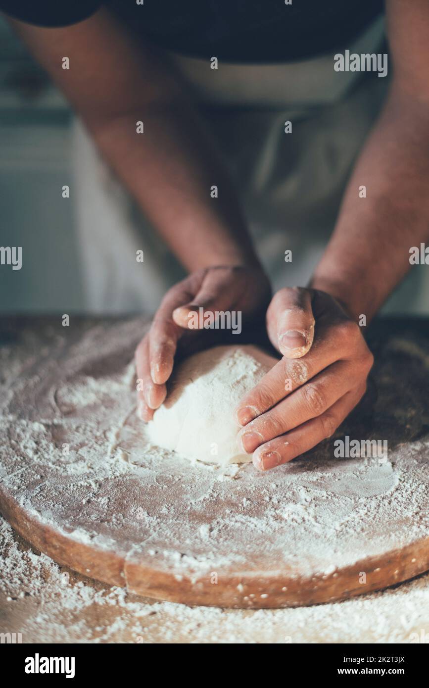 Rustic kitchen person baking hi-res stock photography and images - Alamy