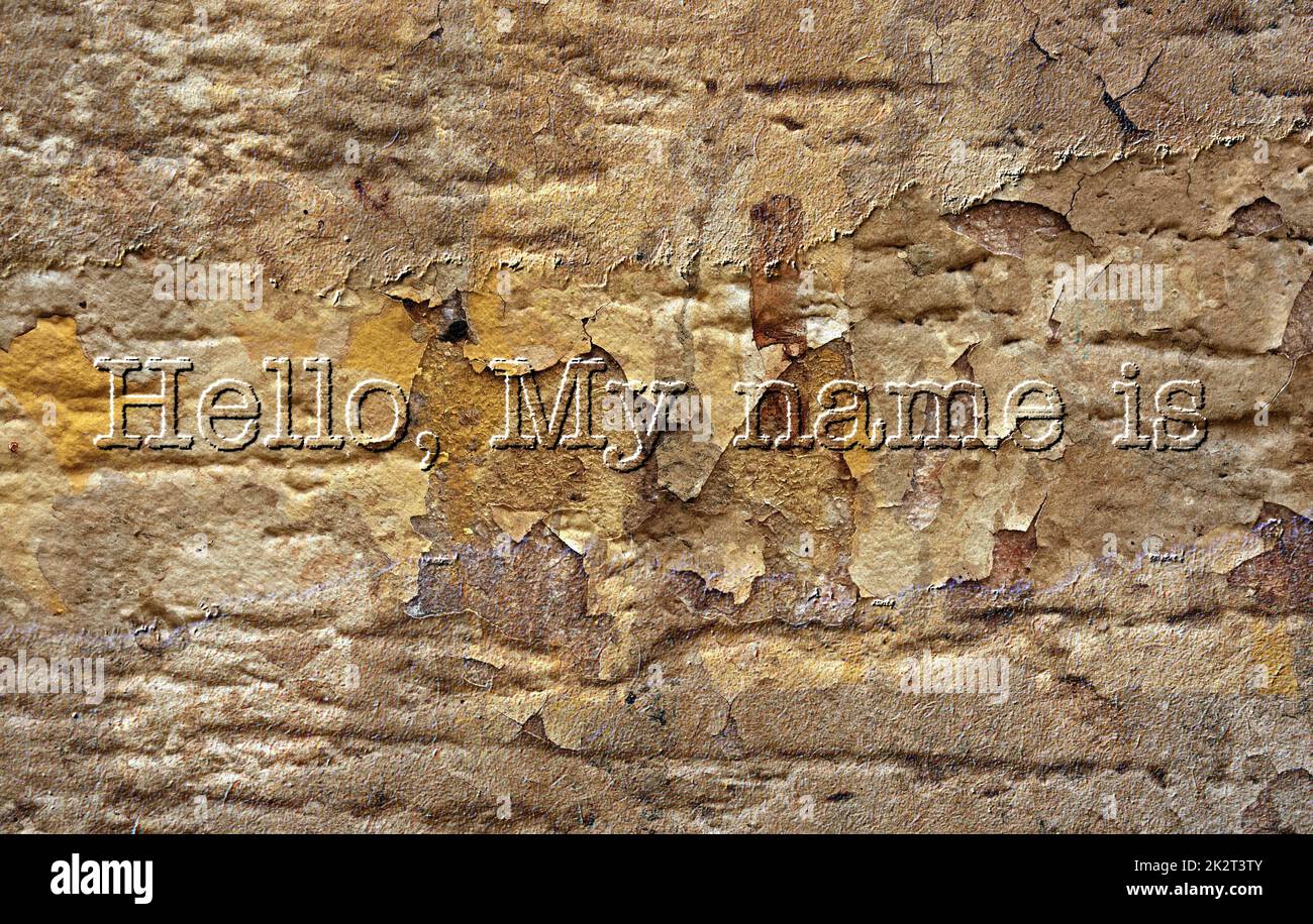 Hello, my name is Stock Photo - Alamy