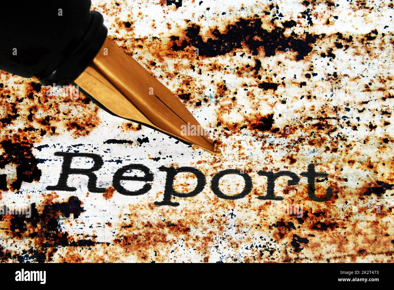 Fountain pen on report Stock Photo - Alamy