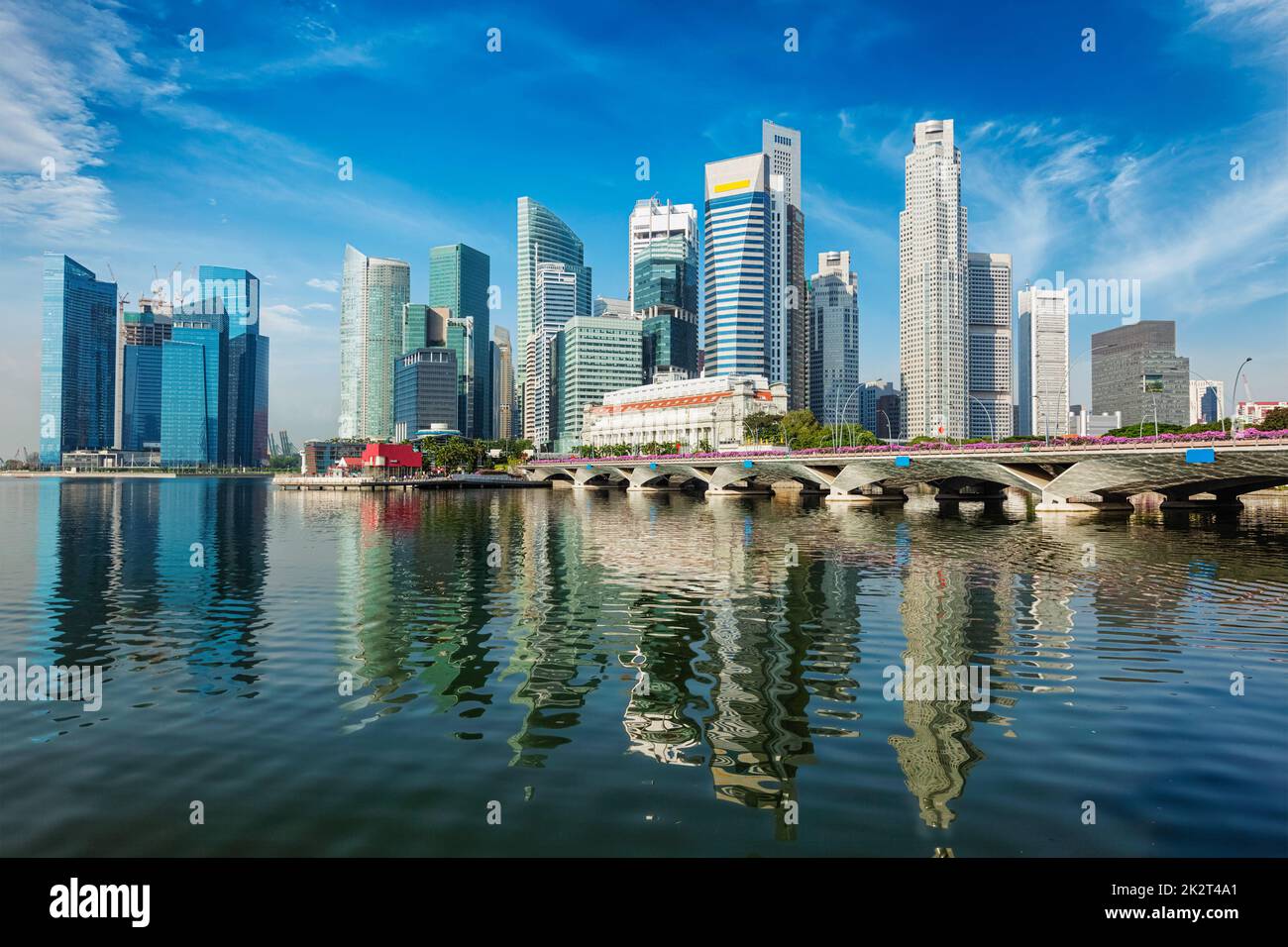 Singapore skyline over Marina Bay Stock Photo - Alamy