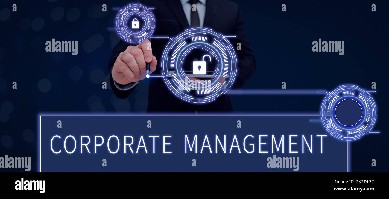 Conceptual caption Corporate Management. Business approach all Levels ...