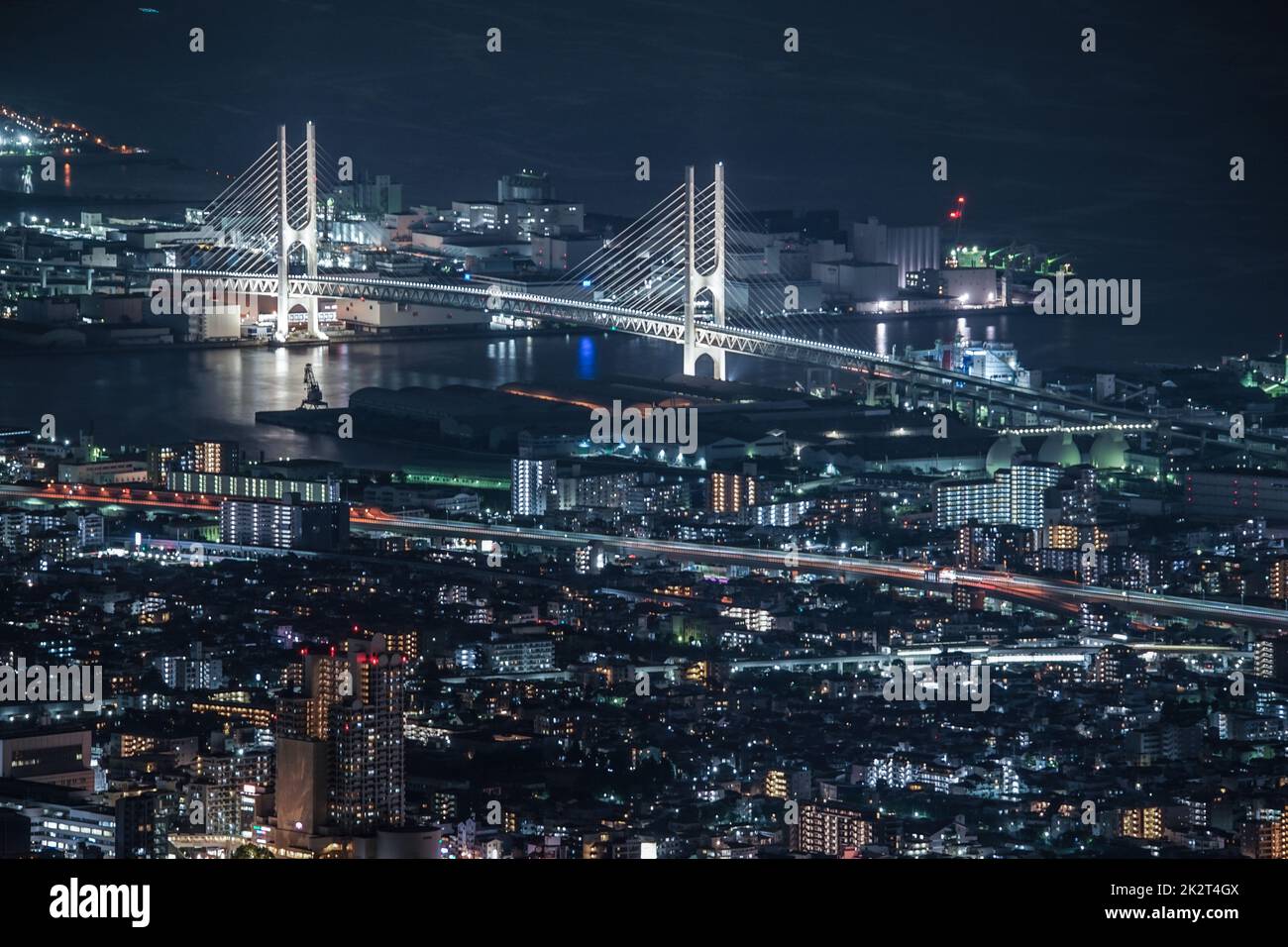 Night view of Kobe from Ichige Stock Photo - Alamy