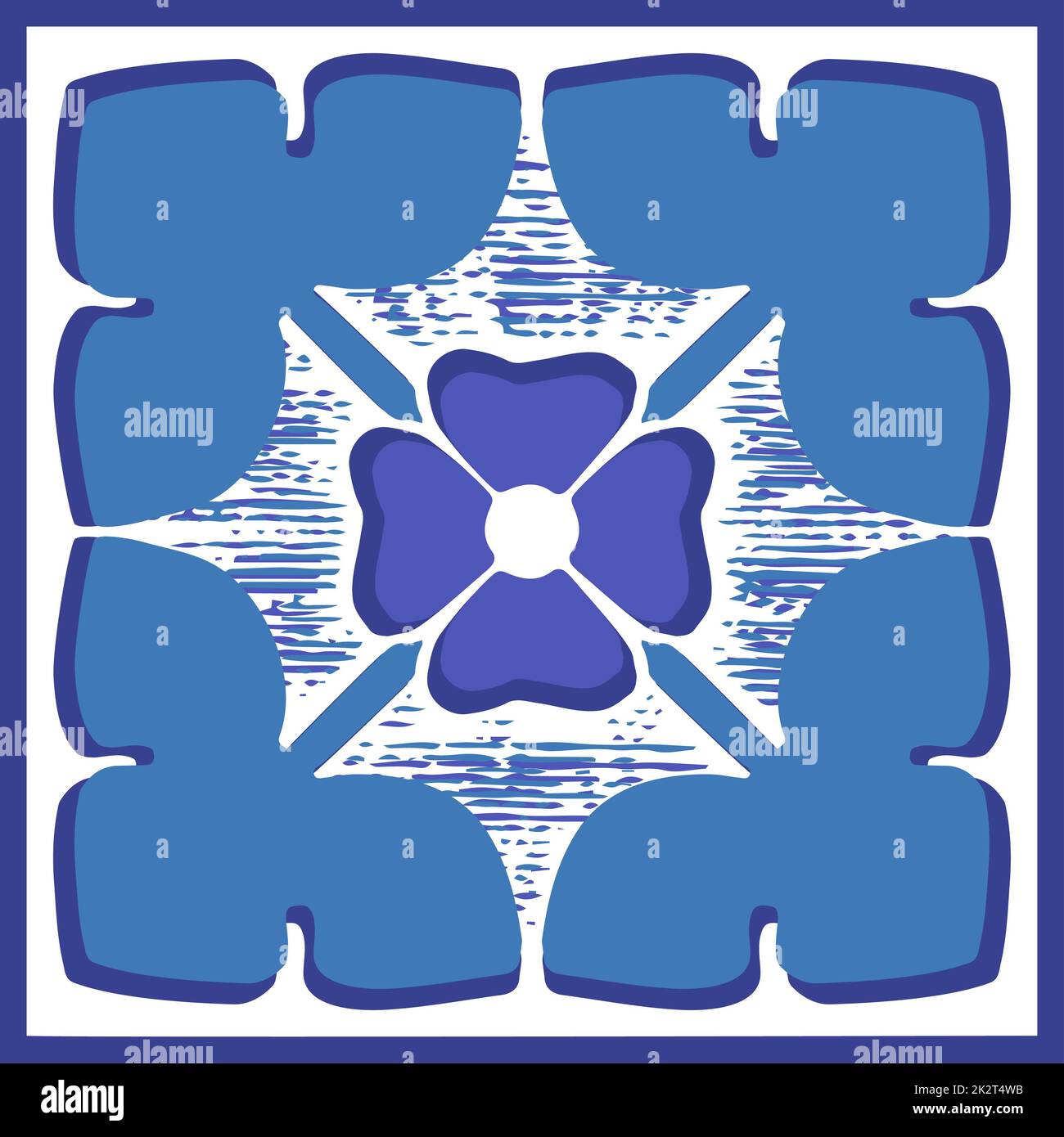 Simple floral ornament rosette in a square. Decorative Mediterranean ...