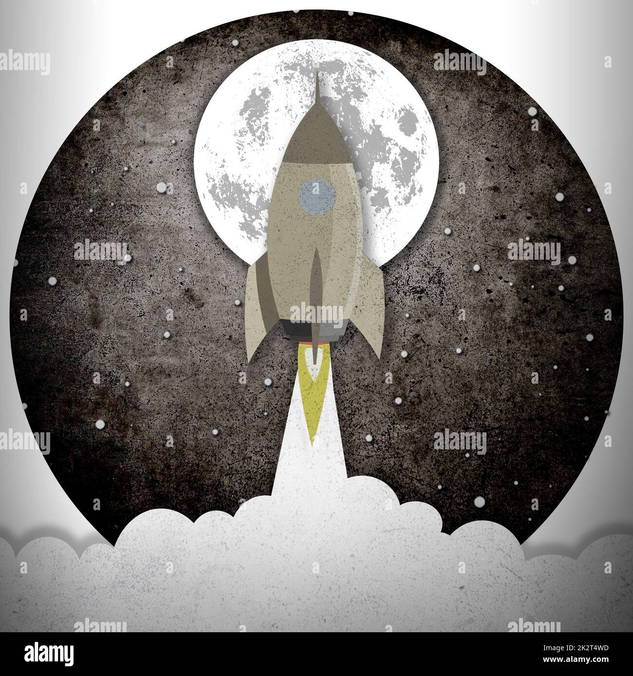 Round old Style rocket background Stock Photo - Alamy