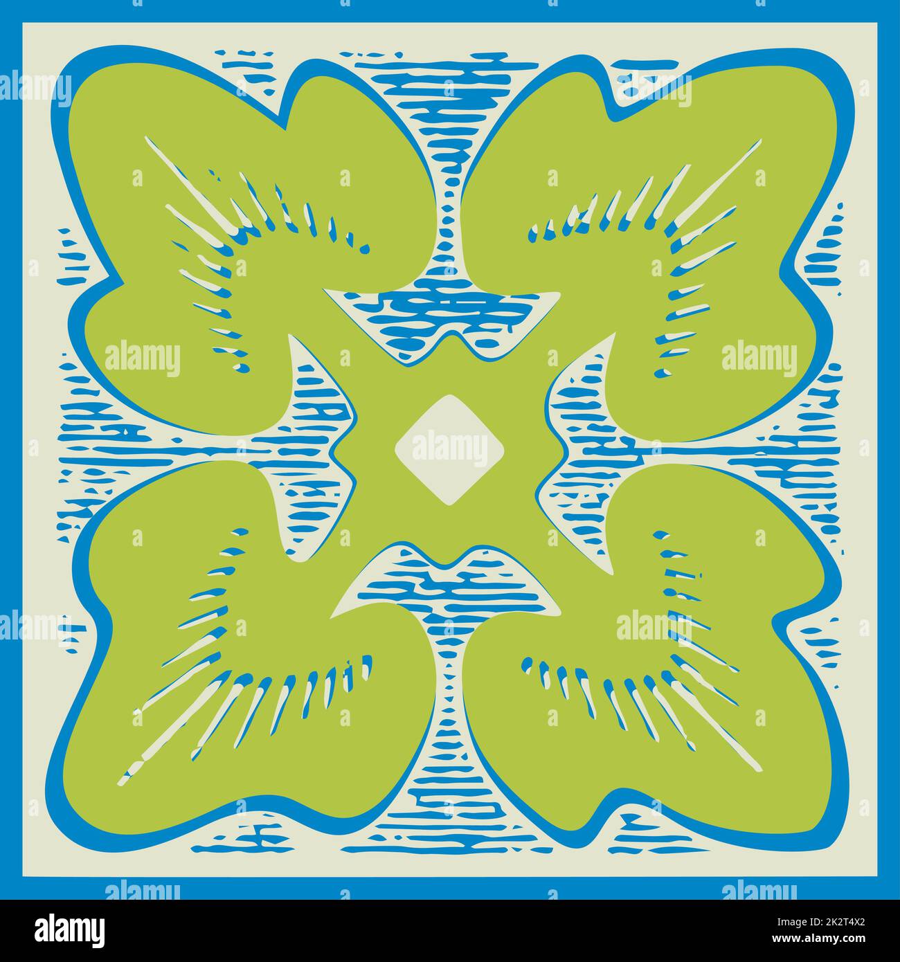 Simple floral ornament rosette in a square. Decorative Mediterranean ...