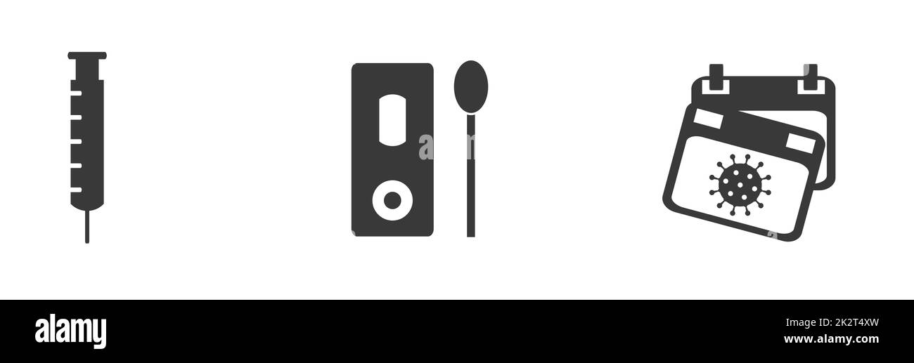 Vaccine, Rapid test and recovery - Coronavirus Icon Banner Stock Photo ...