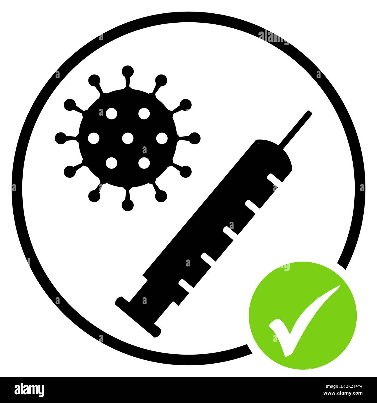 Checkmark with green color and Vaccine icon: Coronavirus Vaccination ...