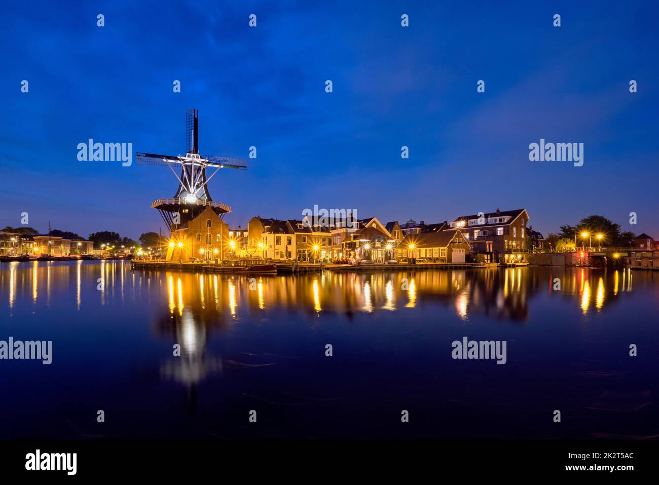 Harlem landmark windmill De Adriaan on Spaarne river. Harlem Stock ...